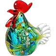 Amazon.com: Handmade Blown Glass Chicken Sculpture, Artistic Glass ...