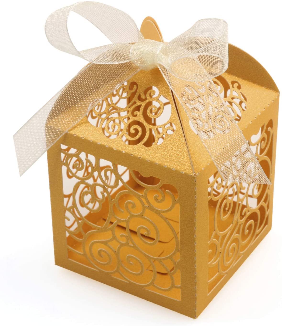 KPOSIYA 70 Pack Wedding Favor Boxes Laser Cut Boxes Party Favor Box ...