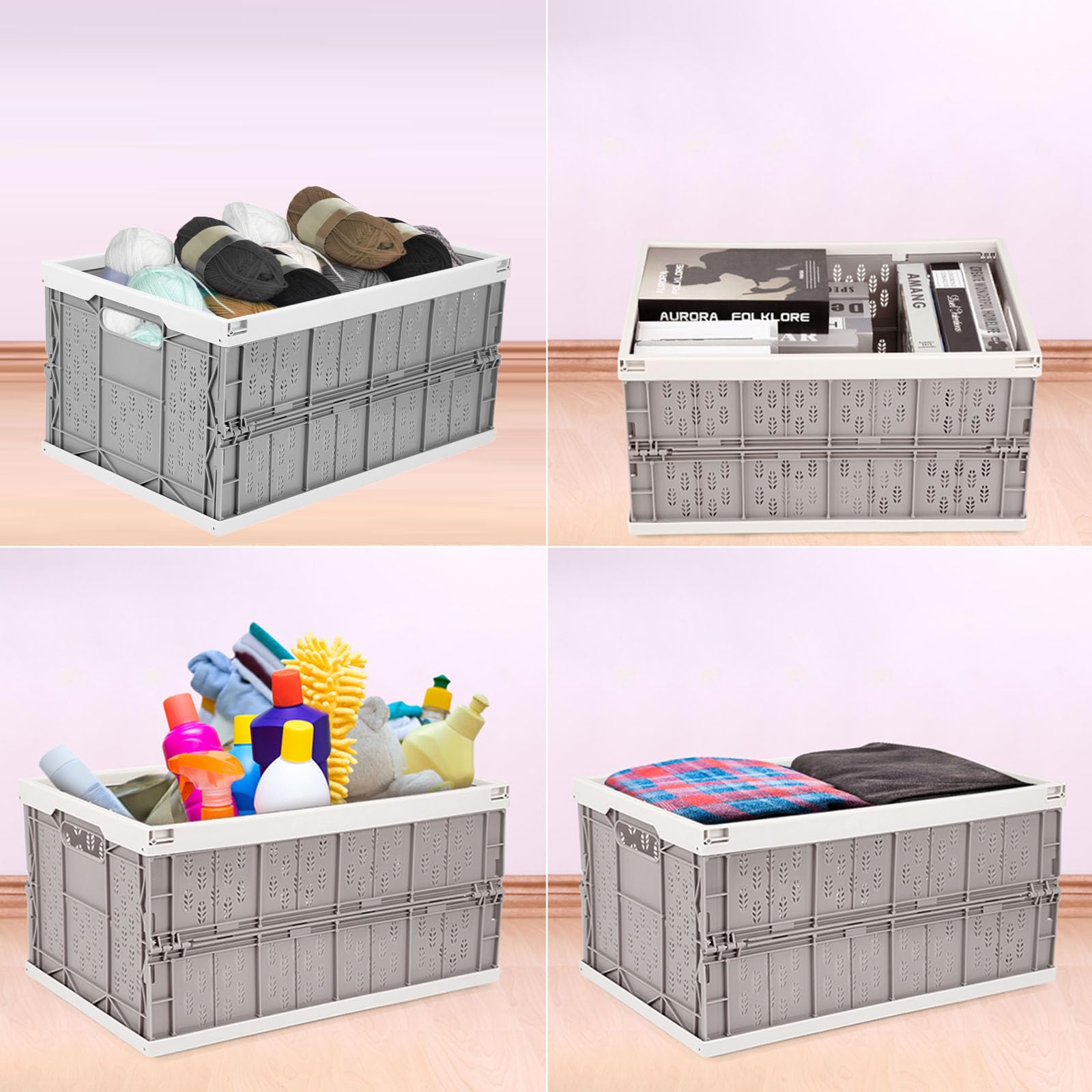 Mua Livememory Foldable Crates, 31 Liters Plastic Milk Crate Storage ...