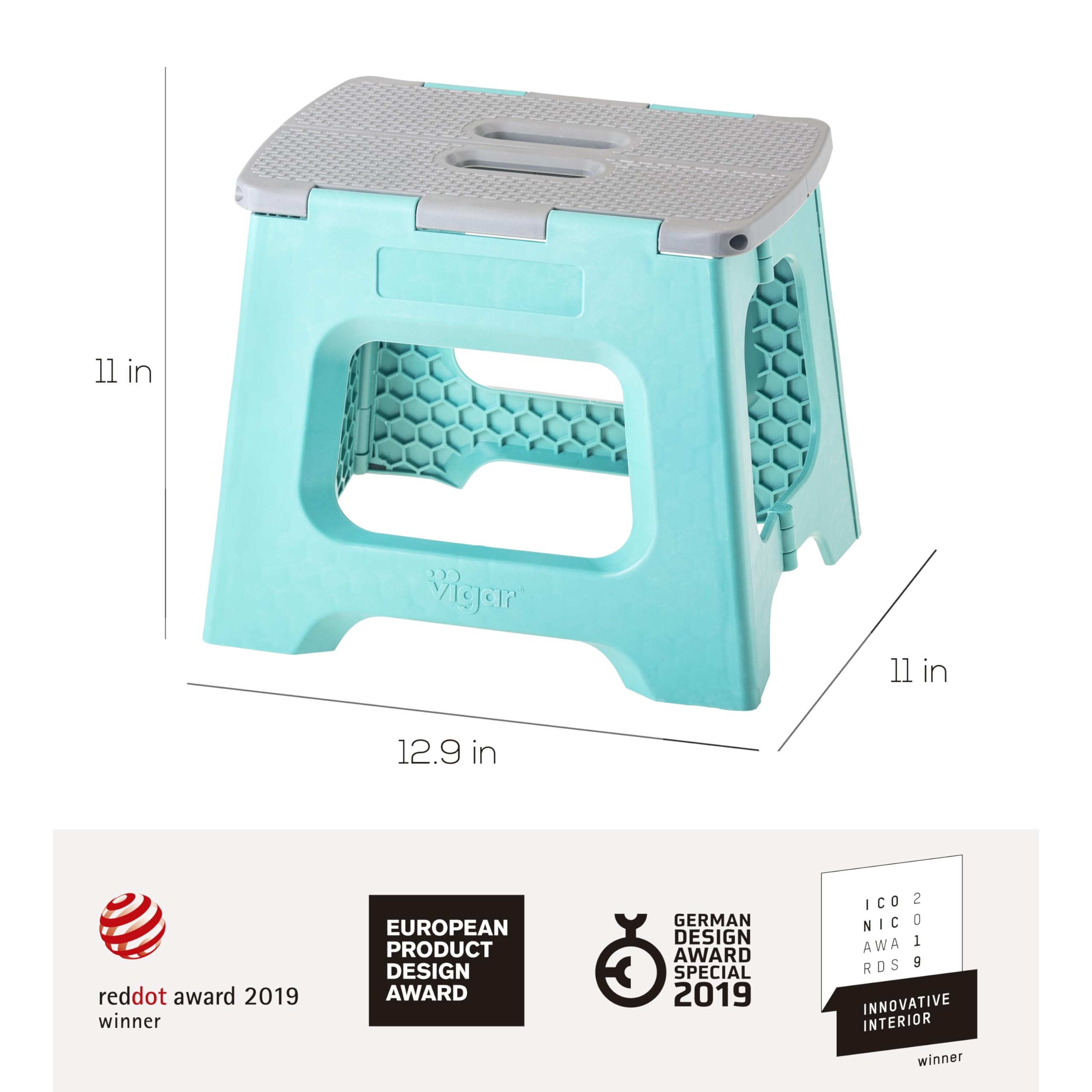 Vigar Compact Foldable Stool, 10-1/2 Inches, Lightweight, 330-pound ...