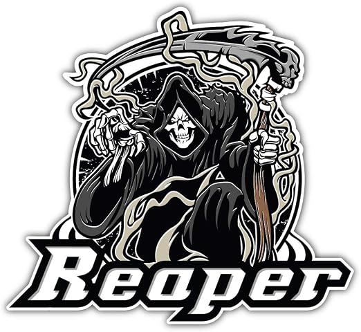 Amazon.com: Grim Reaper Skull Bumper Sticker Vinyl Art Decal for Car ...
