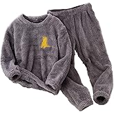 Amazon.com: mmknlrm 2 Piece Toddler Boys Girls' Winter Fleece Pajama Set Warm Fleece Matching ...