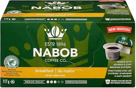 Nabob Breakfast Blend Coffee Keurig K-Cup Pods, 72 Count (6 Boxes of 12 ...