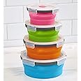 Amazon.com: Round Collapsible Locking Lid Food Storage Containers - 8 ...