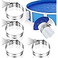 Amazon.com: Hicarer 4 Pcs Pool Hose Clamps Metallic Hose Clamps 1-1/4 ...