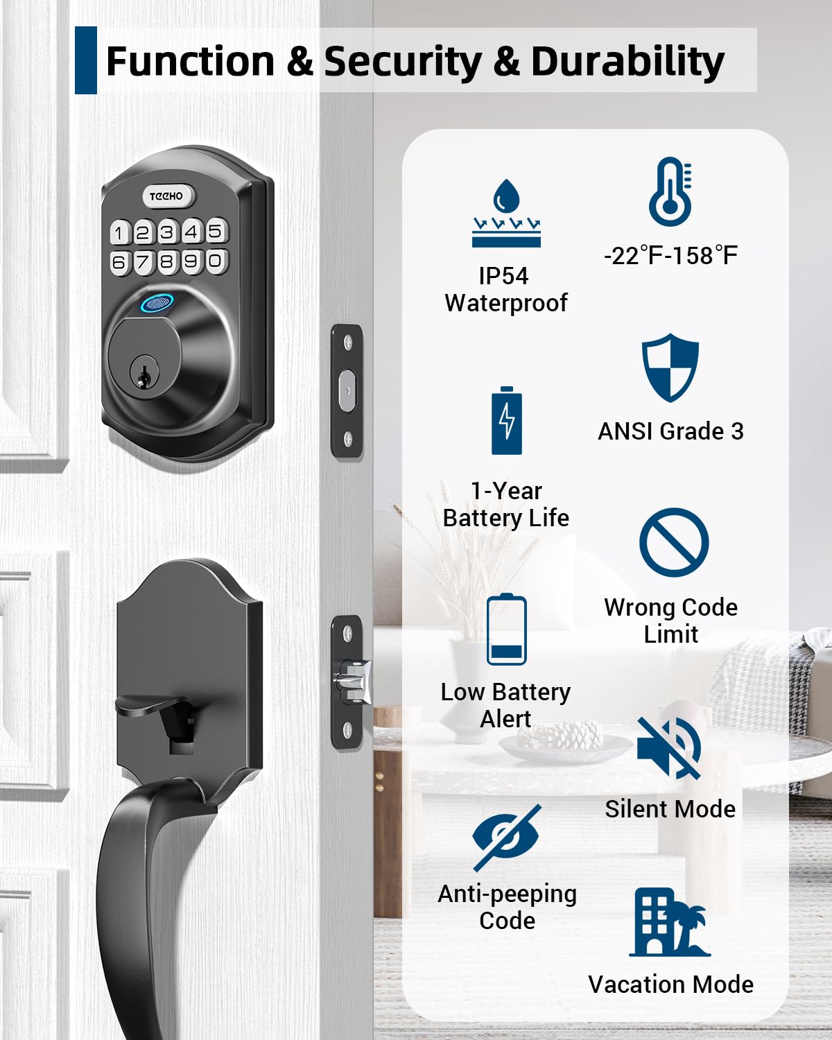 Mua TEEHO TE002H Fingerprint Keyless Entry Door Lock - Front Door Lock ...