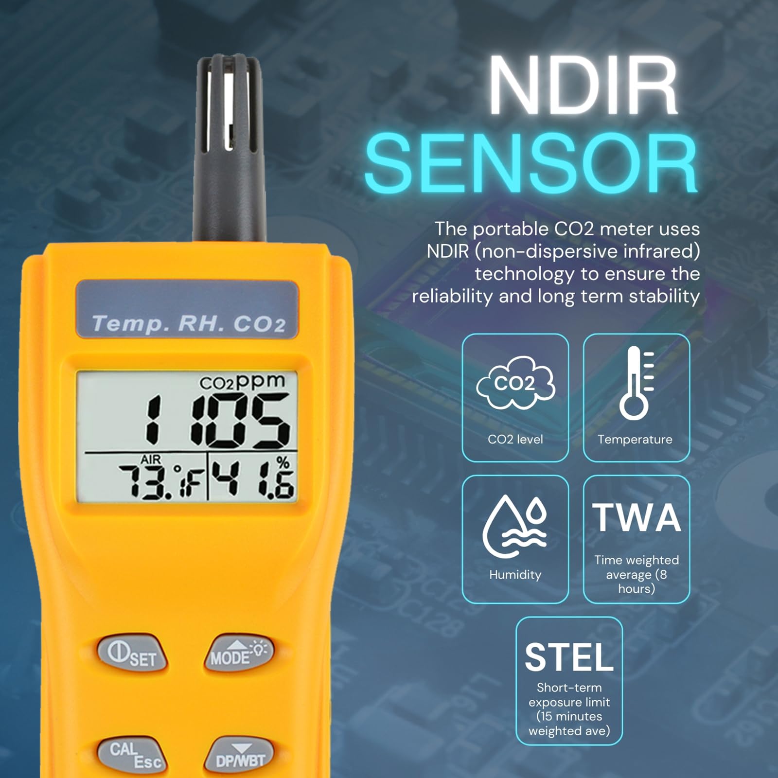 Mua CO2 Meter Air Quality Monitor Handheld CO2 Monitor 0~9999ppm Measurement Carbon Dioxide ...