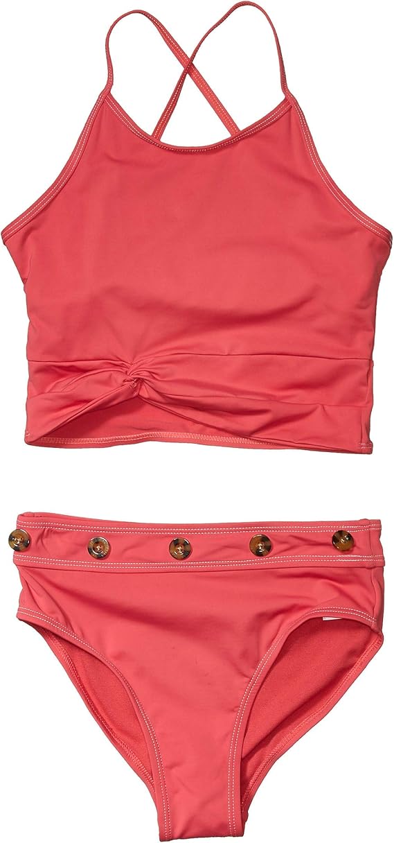 Amazon.com: HABITUAL girl Girl's Contrast Stitching Two-Piece (Big Kids ...