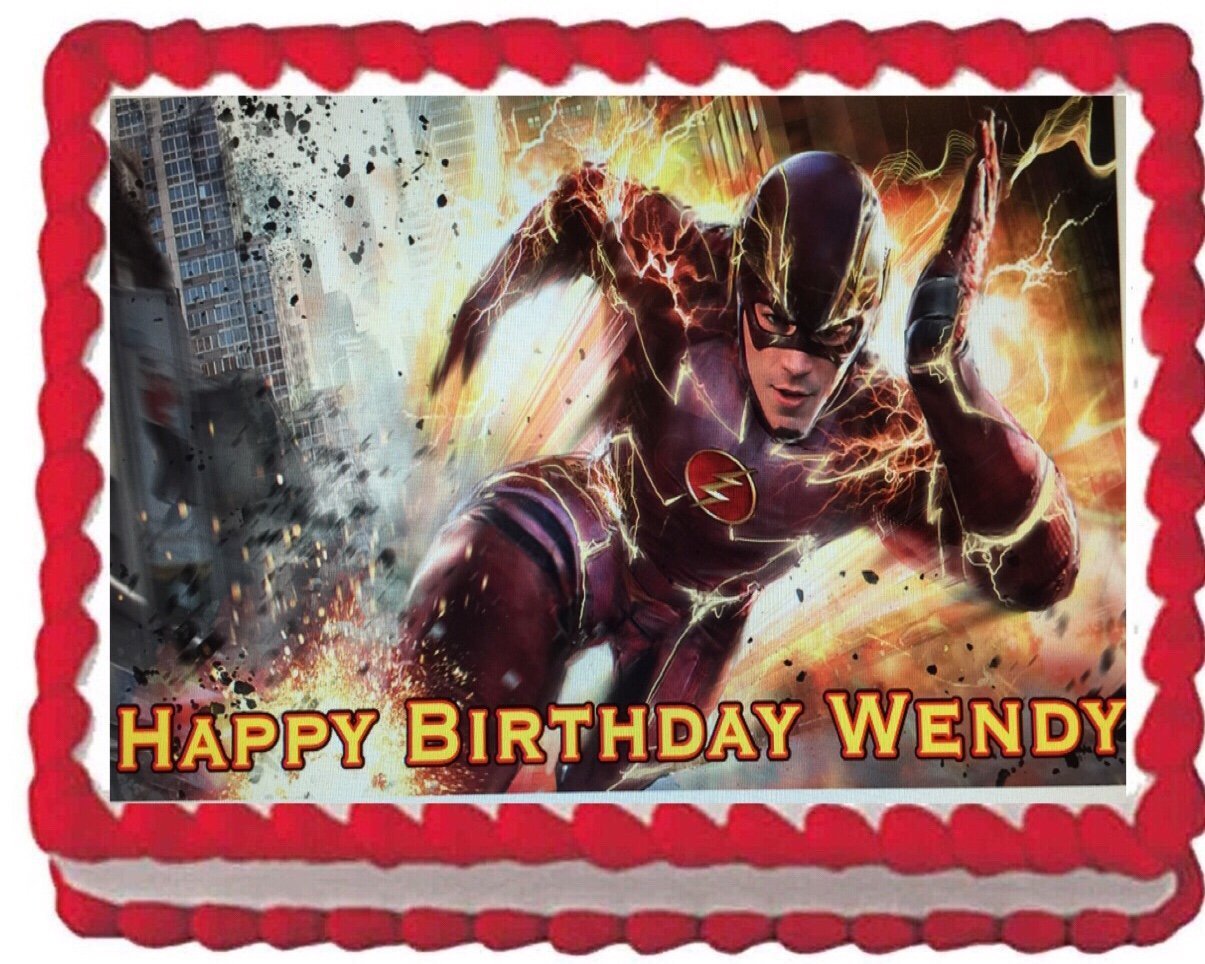 The Flash Edible Cake Topper Image Decoration Frosting 1/4 Sheet ...