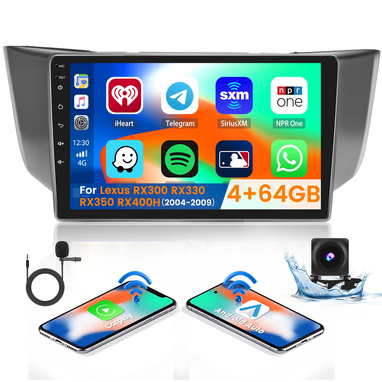 Inefala 4GB 64GB Stereo for Lexus RX300 RX330 RX350 RX400H 2004 2005 ...