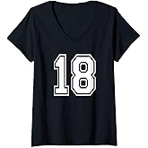 Amazon.com: Number 18 18th Birthday Gift Player Team Numbered Jersey T ...