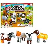 Amazon.com: Magnetic Mix or Match Jungle Animals Toy Play Set, 16 ...