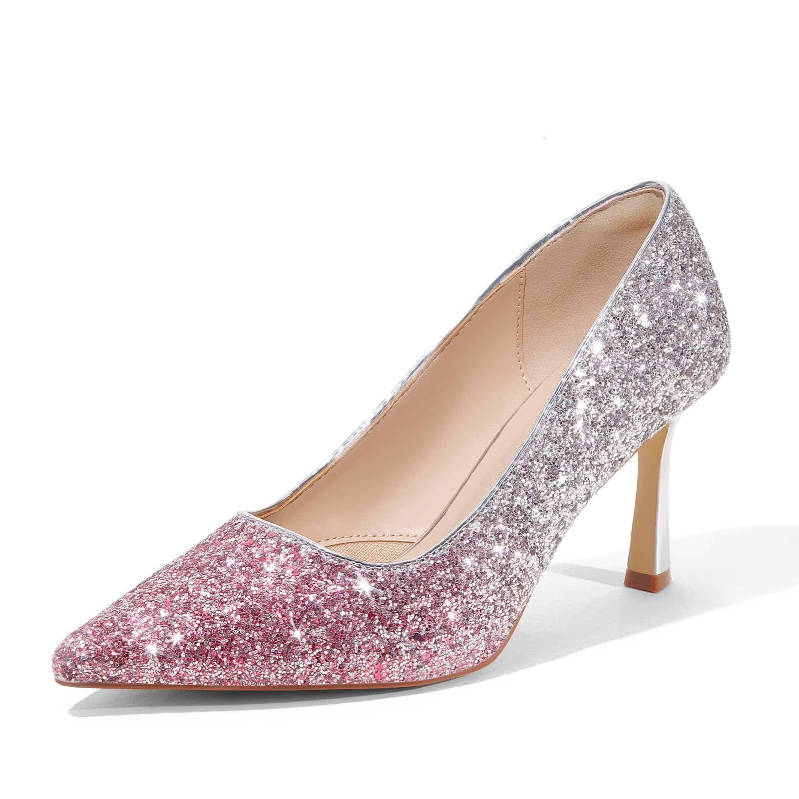 Elisabet Tang Women’s High Heel Closed Toe Pumps Pointed Toe 3.15 inch ...