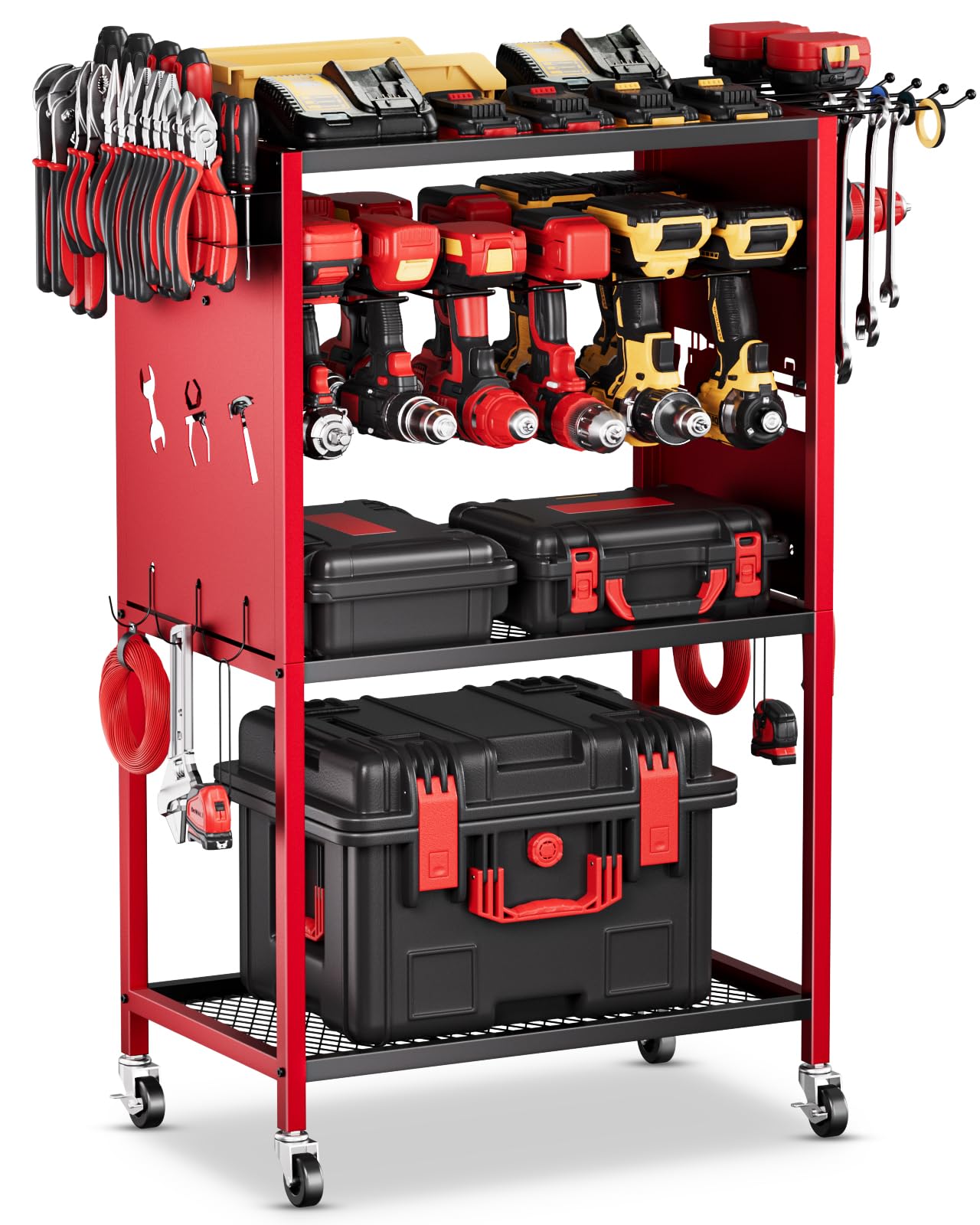 FHXZH Power Tool Organizer with Wheels - Garage Power Tools Storage ...