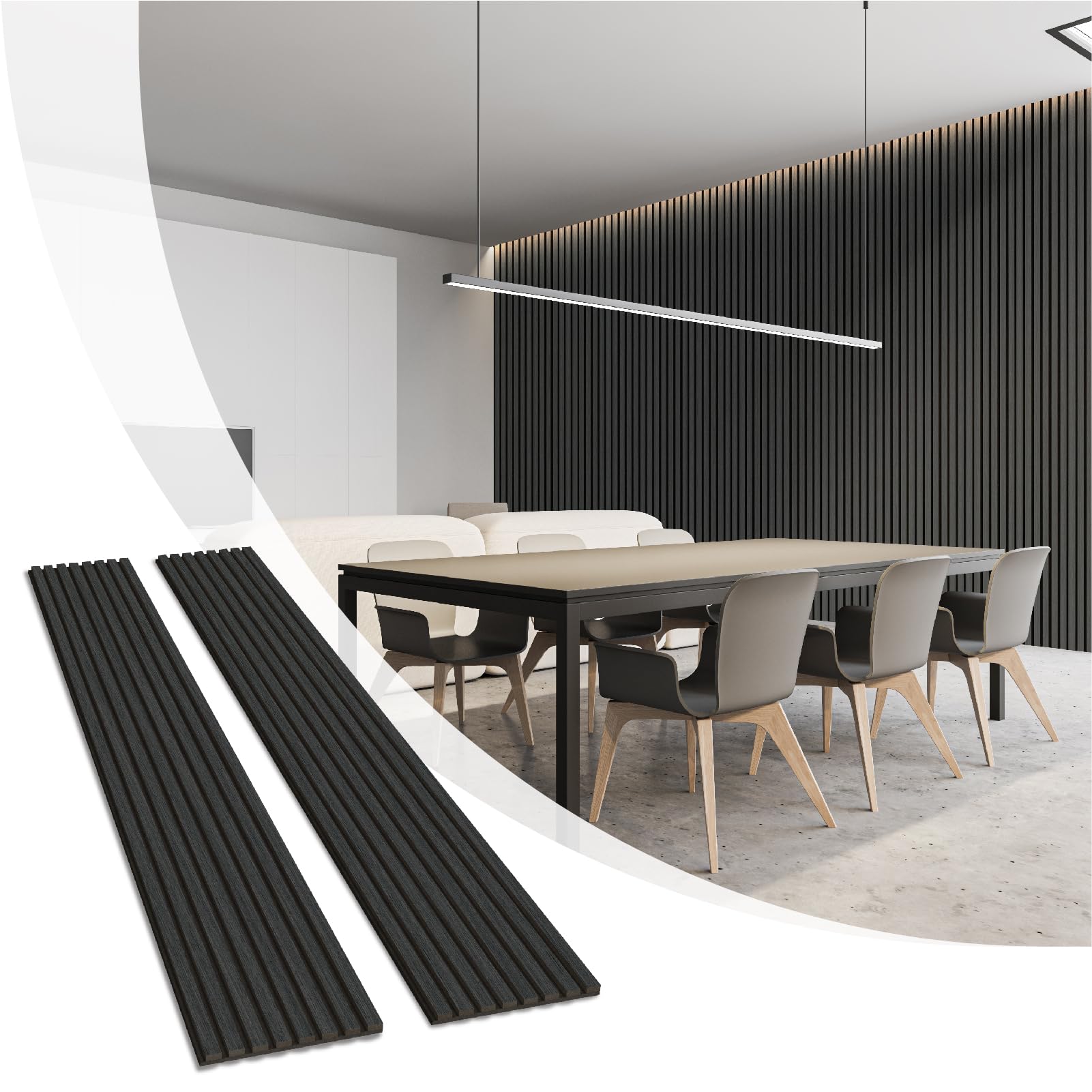 Olanglab Wood Slat Wall Panels, Wooden Acoustic Wall Panels, 94.5"x12.6 ...