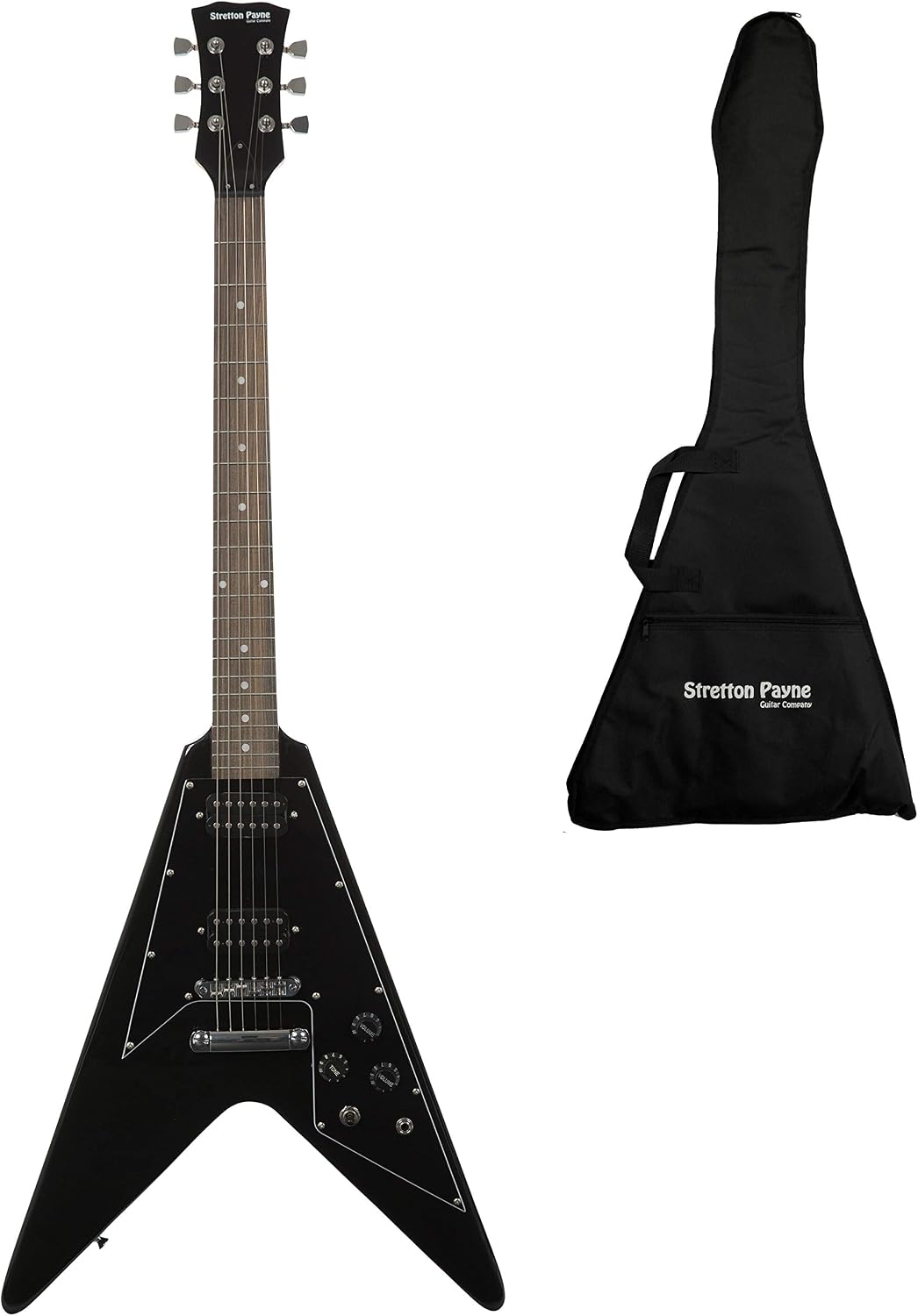 Stretton Payne Flying V Electric Guitar with padded bag. Guitar in ...