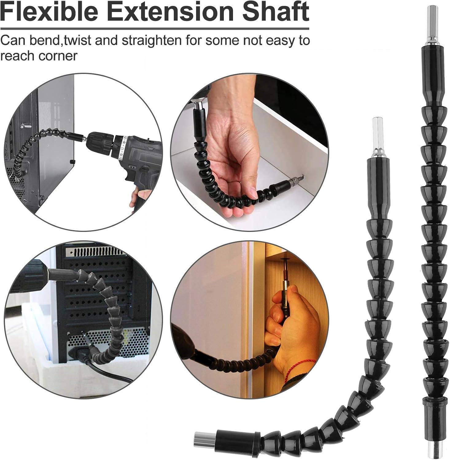 Flexible Drill Bit, Shaft Extension Screwdriver Connectors 300mm ...
