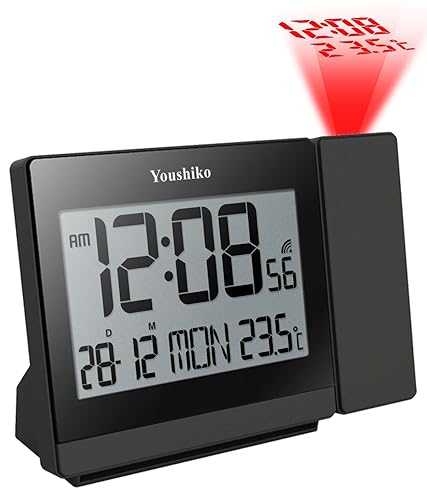 Precision PREC0094 Radio Controlled Projection Alarm Clock, 7 Colours ...