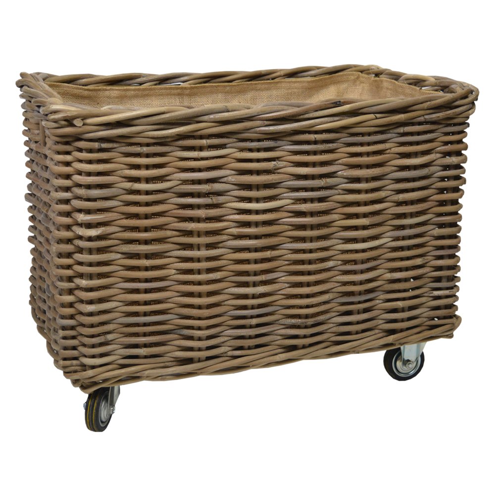 Bamboo Rattan Rectangle Extra Large Storage Log Basket W86 x D56 x ...