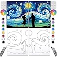 Amazon.com: VALLSIP 2 Pack Paint and Sip Canvas Painting Kit Pre Drawn Canvas for Painting for ...