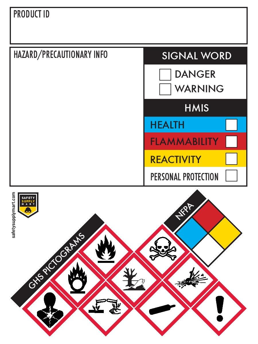 Secondary Container Label Template