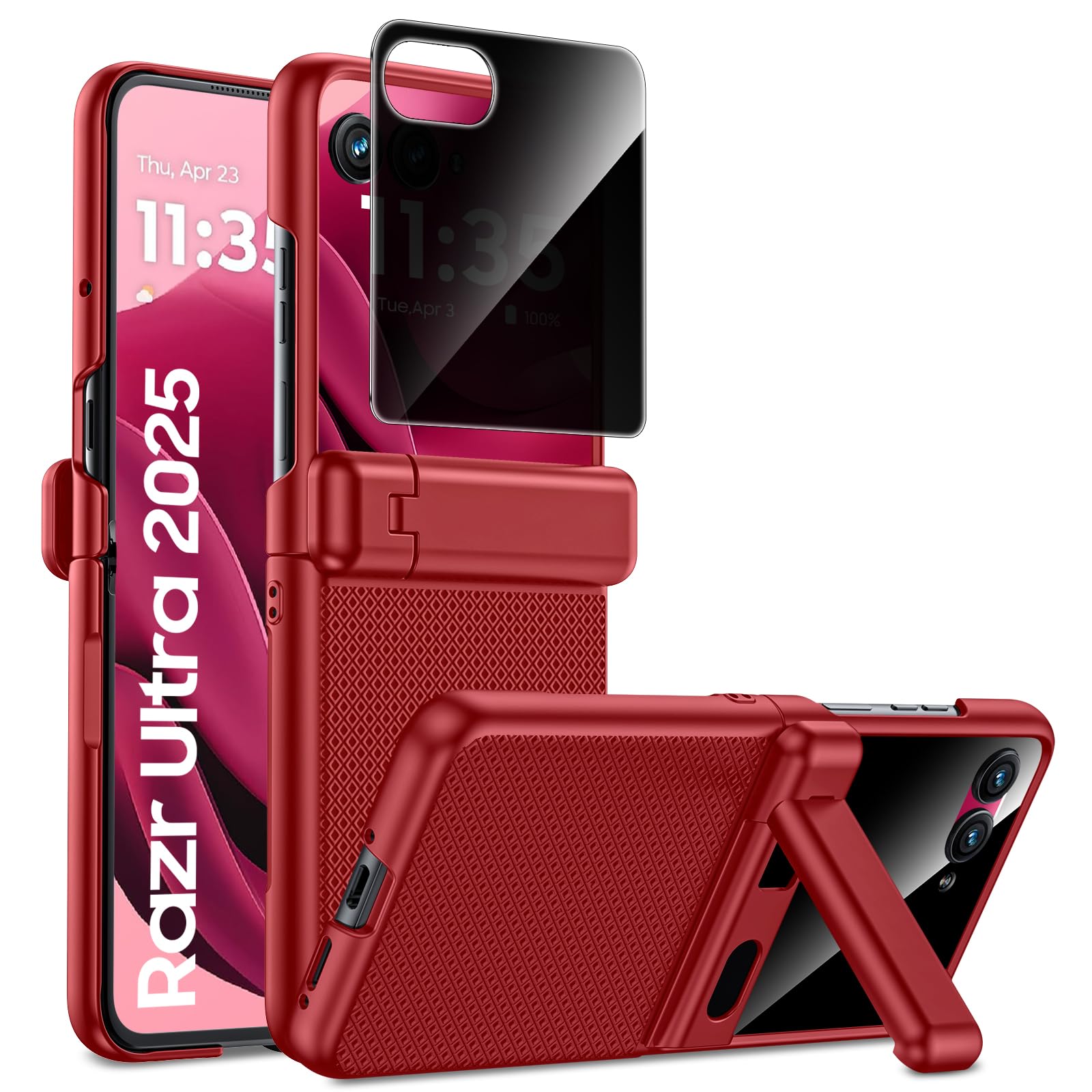 Spugan for Motorola Razr Ultra 2025 Case with Privacy Screen Protector ...