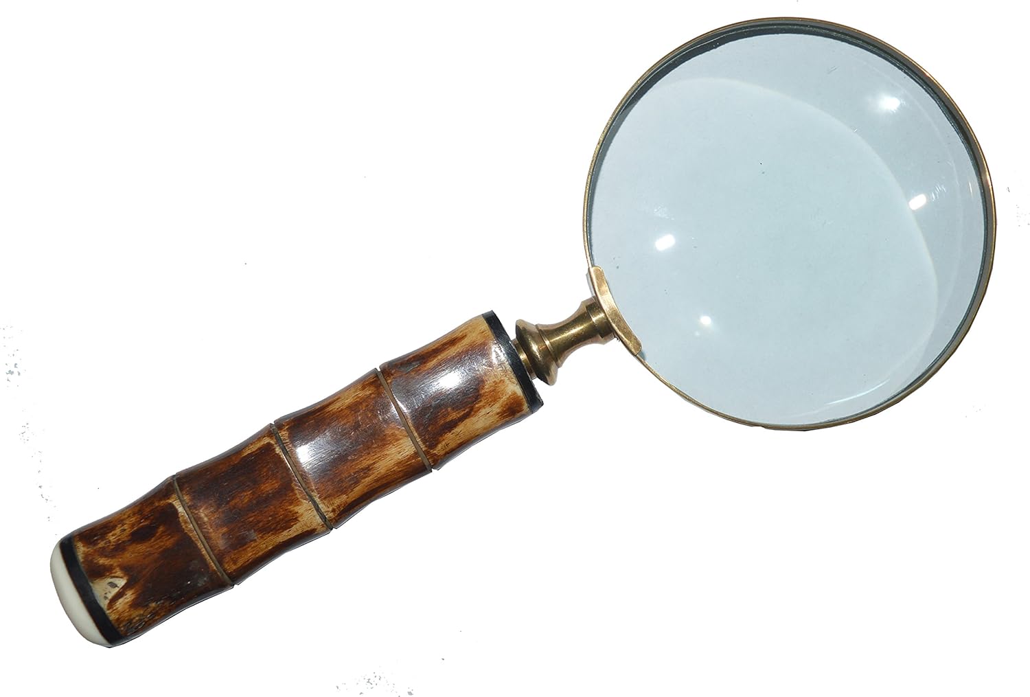 DECONOOR 10X Handheld Magnifying Glass Antique Wooden Handle Magnifier ...