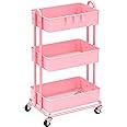 Amazon.com: Simple Houseware 3-Tier Heavy Duty Metal Utility Rolling ...