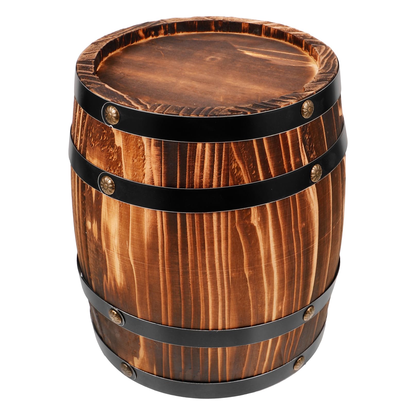 Garneck Vintage Wooden Wine Barrel Decor - Table Small Whiskey Barrel ...