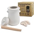 Amazon.com: Fermentation Crock 3.8Liter/1 Gallon Stoneware Pot for ...