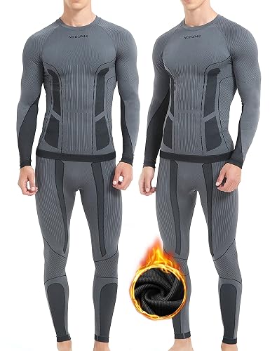 NOOYME Thermal Long Johns for Men - Cold Weather Base Layer - Grey in ...