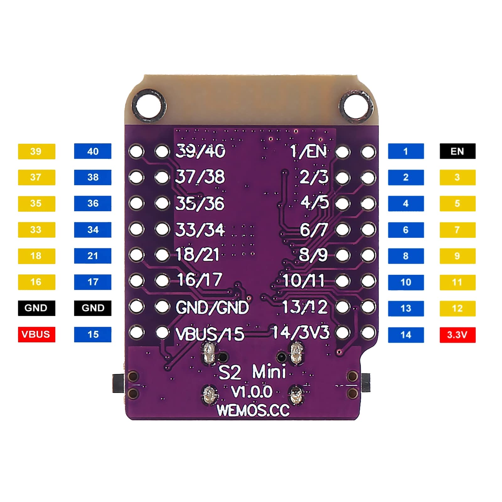 AEDIKO ESP32 S2 Mini V1.0.0 WiFi IOT Board Type-C USB Based ESP32-S2 ESP32-S2FN4R2 4MB Flash 2MB ...