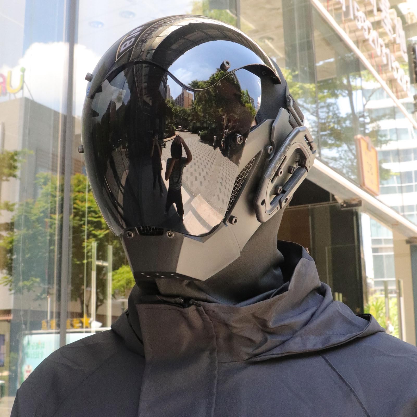 Mua Punk Helmet Mask for Men Halloween Cosplay Masks Gothic Futuristic ...