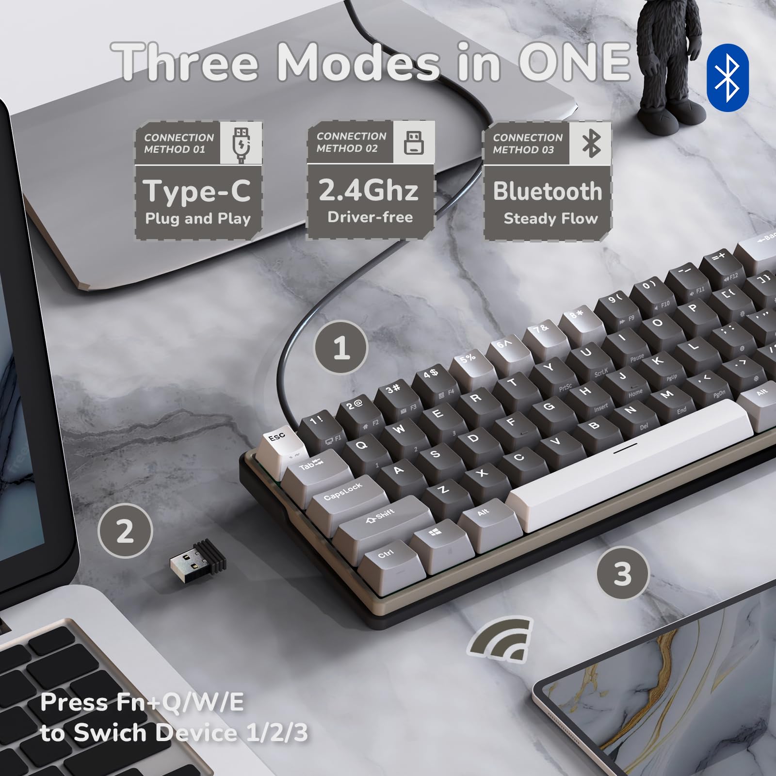 Mua RK ROYAL KLUDGE RK61 Plus Wireless Gaming Keyboard, 60% Percent Mechanical Keyboard with ...