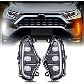 Amazon.com: Fog Lights Kit for Toyota RAV4 2019-2024 LED DRL Daytime Running Lights Amber Turn ...