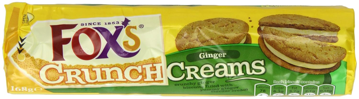 Fox's Creams Ginger Crunch Biscuits 168 g (Pack of 20): Amazon.co.uk ...