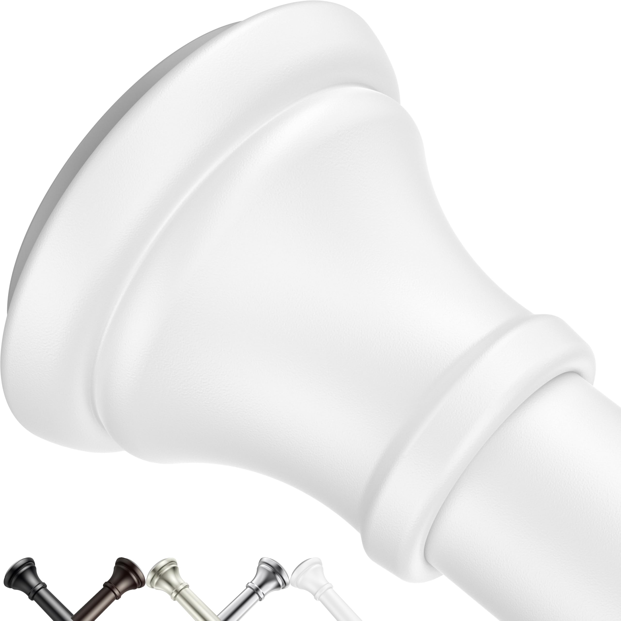 White Shower Rods, 18-72 Inches,Rust Resistance, Adjustable Tension Rod ...