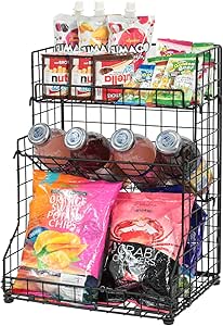 Amazon.com: X-cosrack 3-Tier Food Packet Organizer Rack Bins with ...