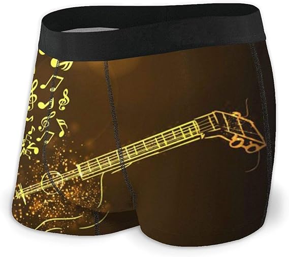 Men'S Boxer Briefs Glowing Guitar And Musical Notes Classic Underwear ...