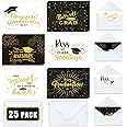 Amazon.com : PARTYWIND 25 Pack Gold Foil Graduation Cards 2025 with ...