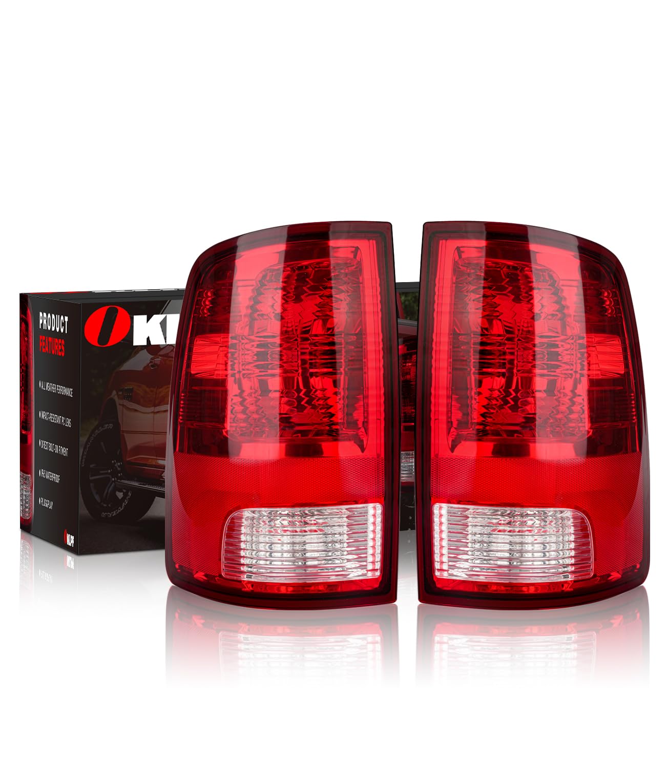 OKLPF Rear Brake Tail Light Compatible With 2009-2018 Dodge Ram 1500 ...