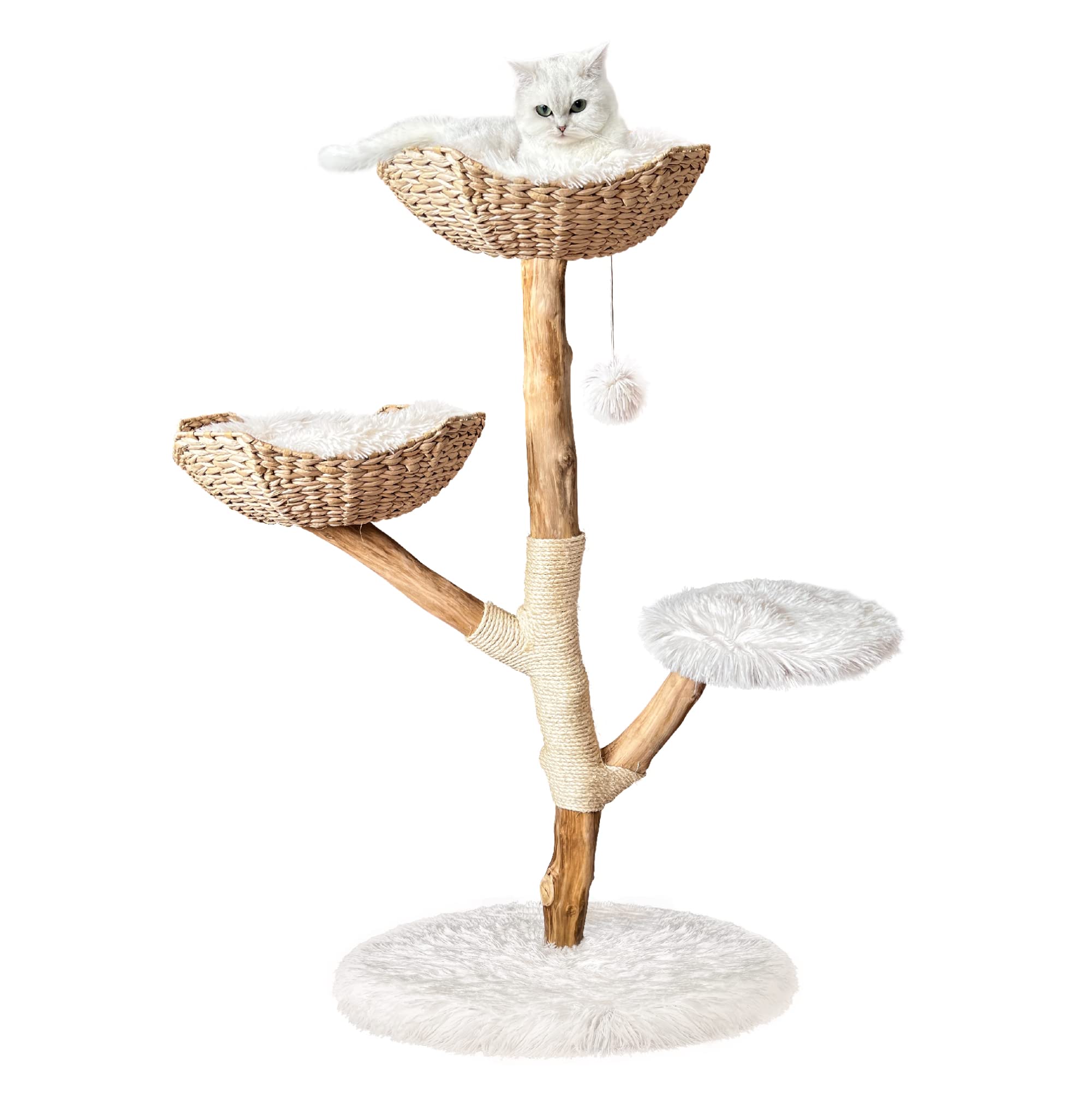 Injollylives Modern Cat Tree, Wooden Cat Tower, Aesthetic Cat Tree ...
