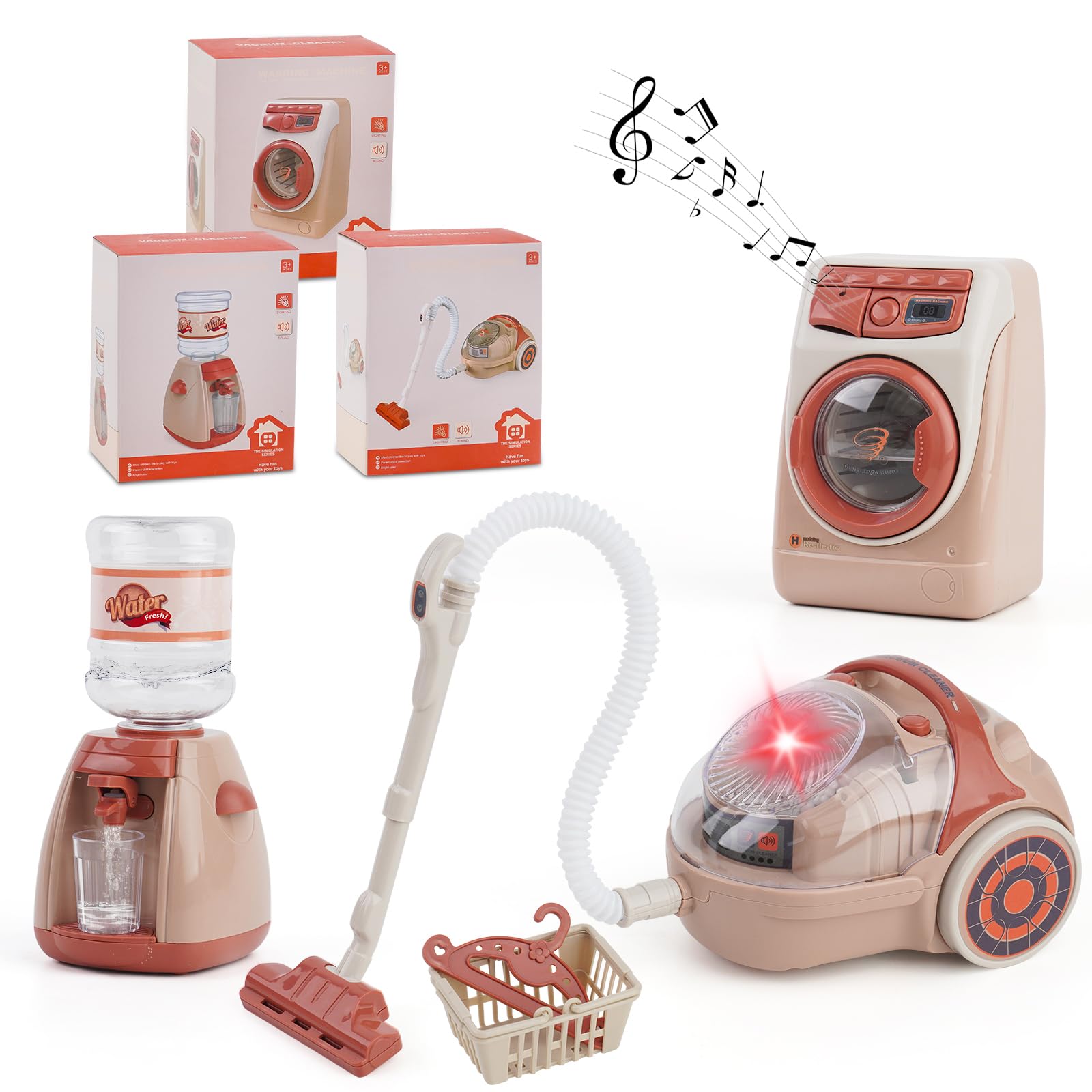 Toy Washing Machine,Vacuum Cleaner &Water Dispenser,Mini Home Appliance ...