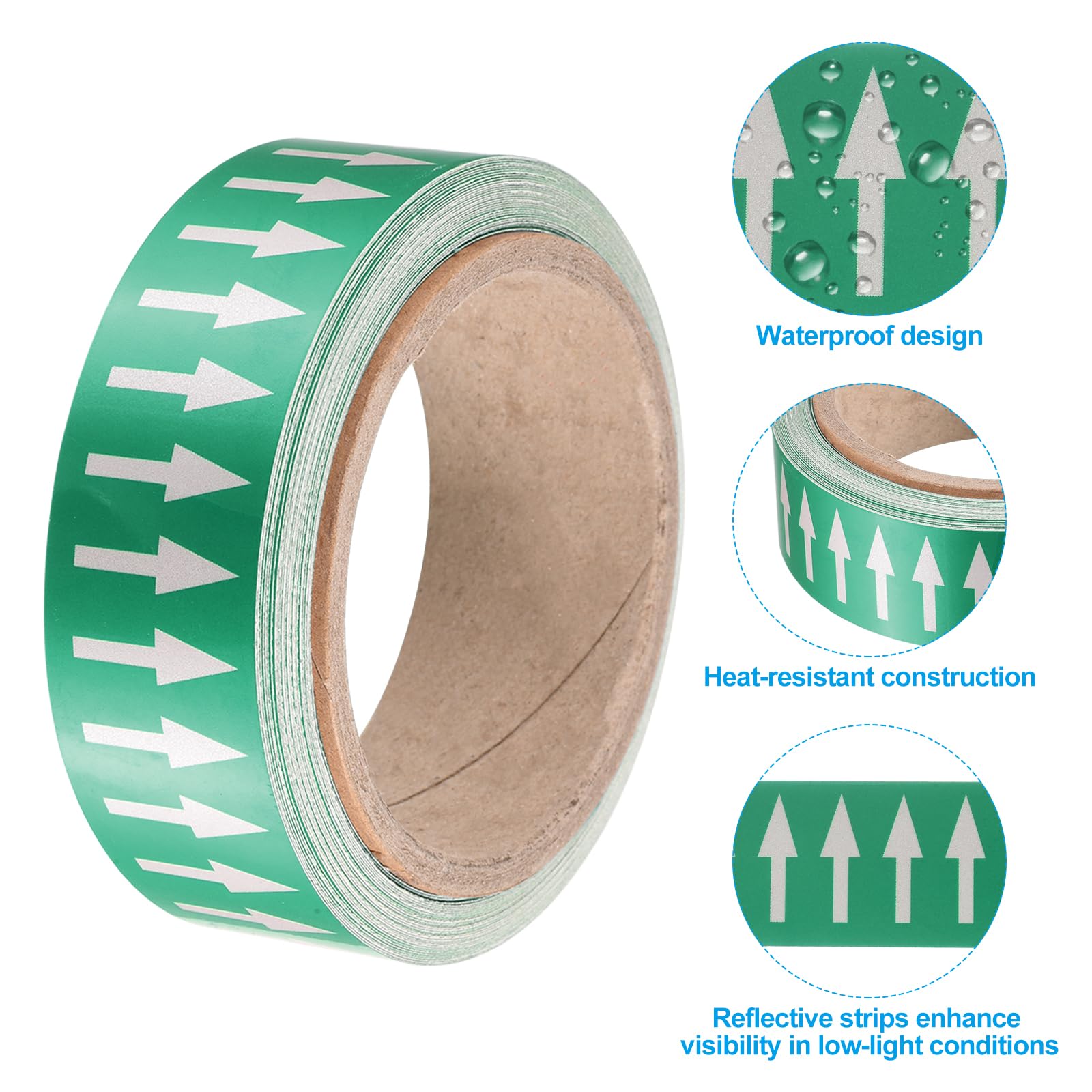 PATIKIL Flow Arrow Tape, 2 Roll Polyethylene Pipe Marking Sticker With ...