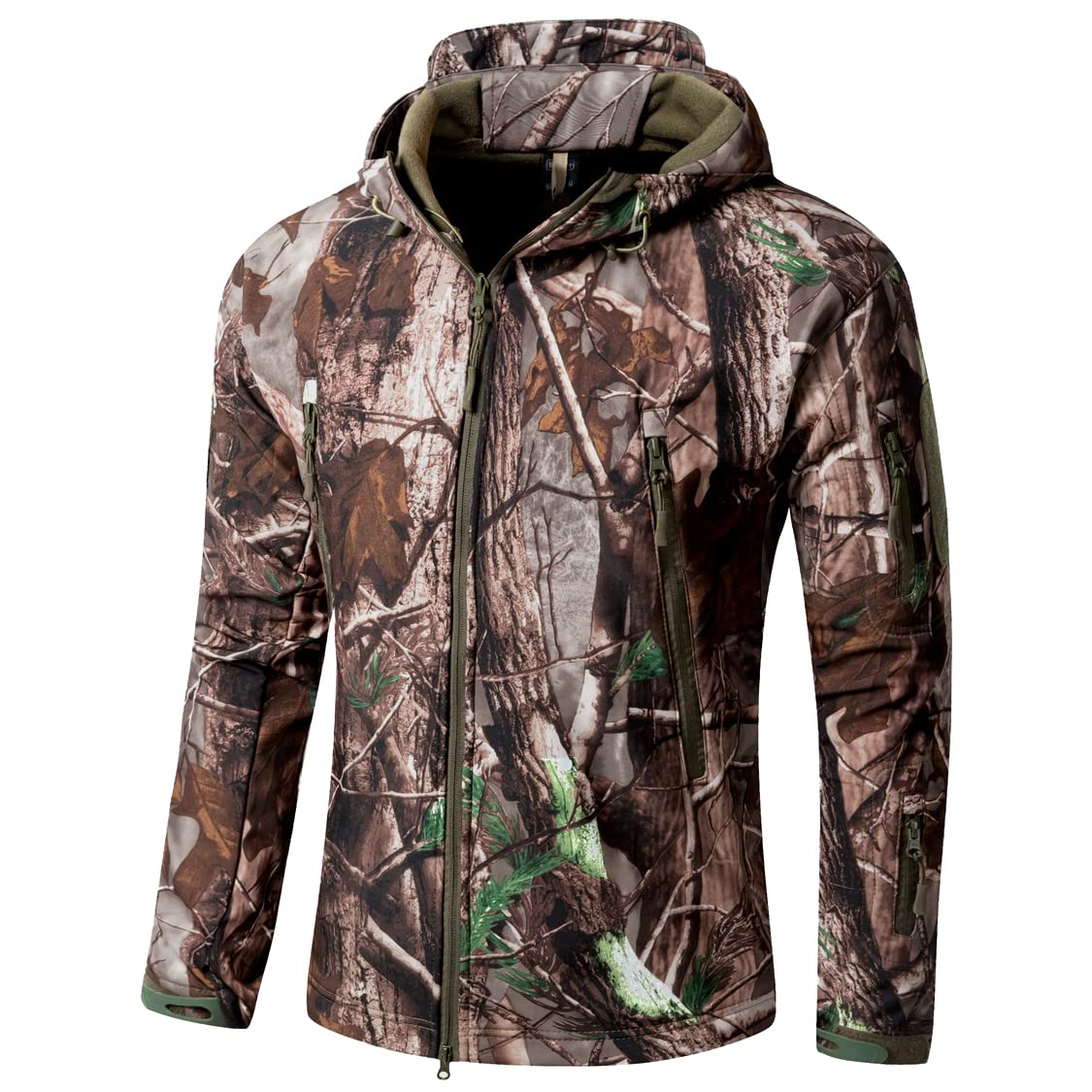 ReFire Gear Men's Soft Shell Military Tactical Jacket Outdoor Camouflage Hunting Fleece Hooded ...