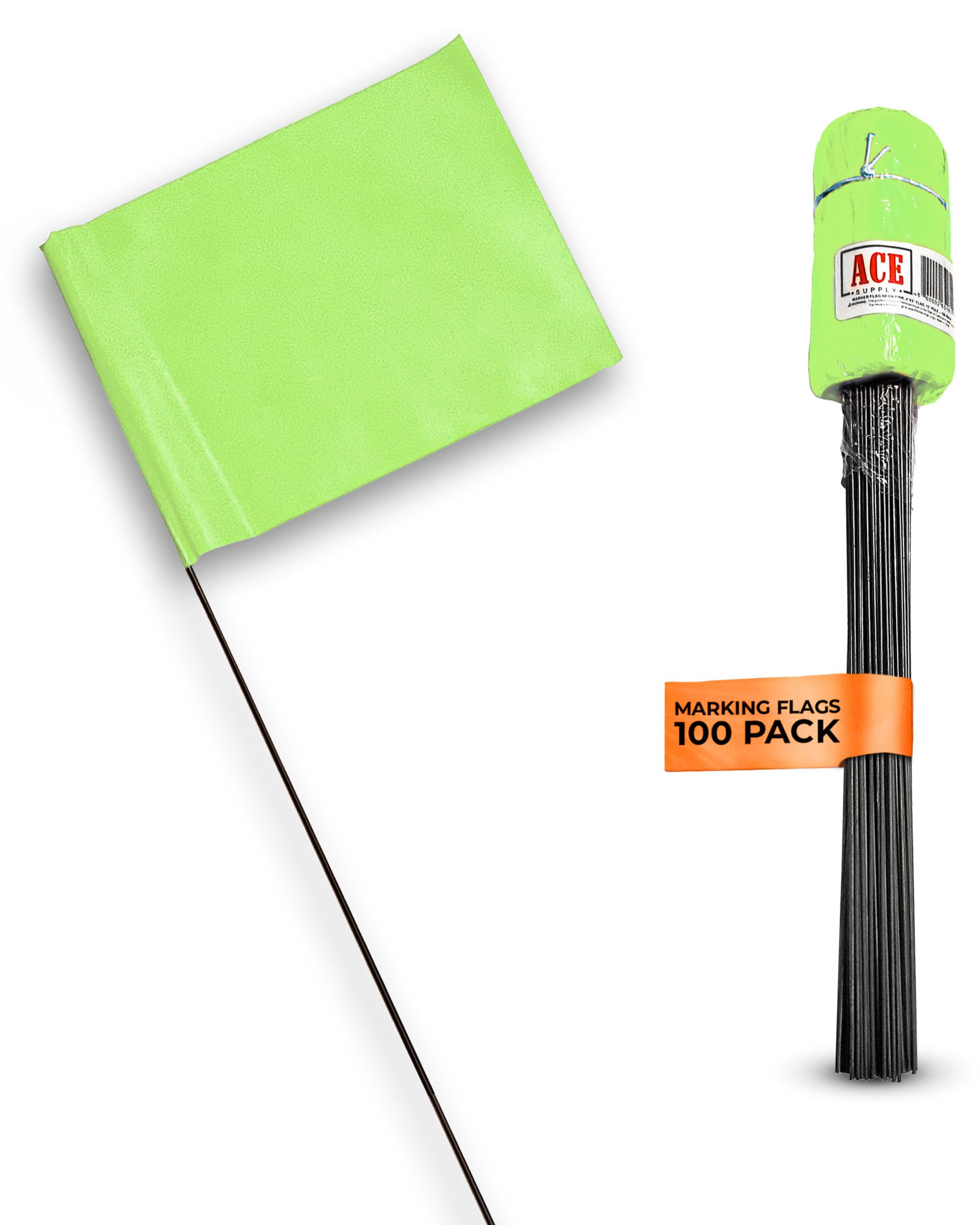 Mua Fluorescent Lime Marking Flags 100 Pack - 4x5x15 Inch Marker Flags ...