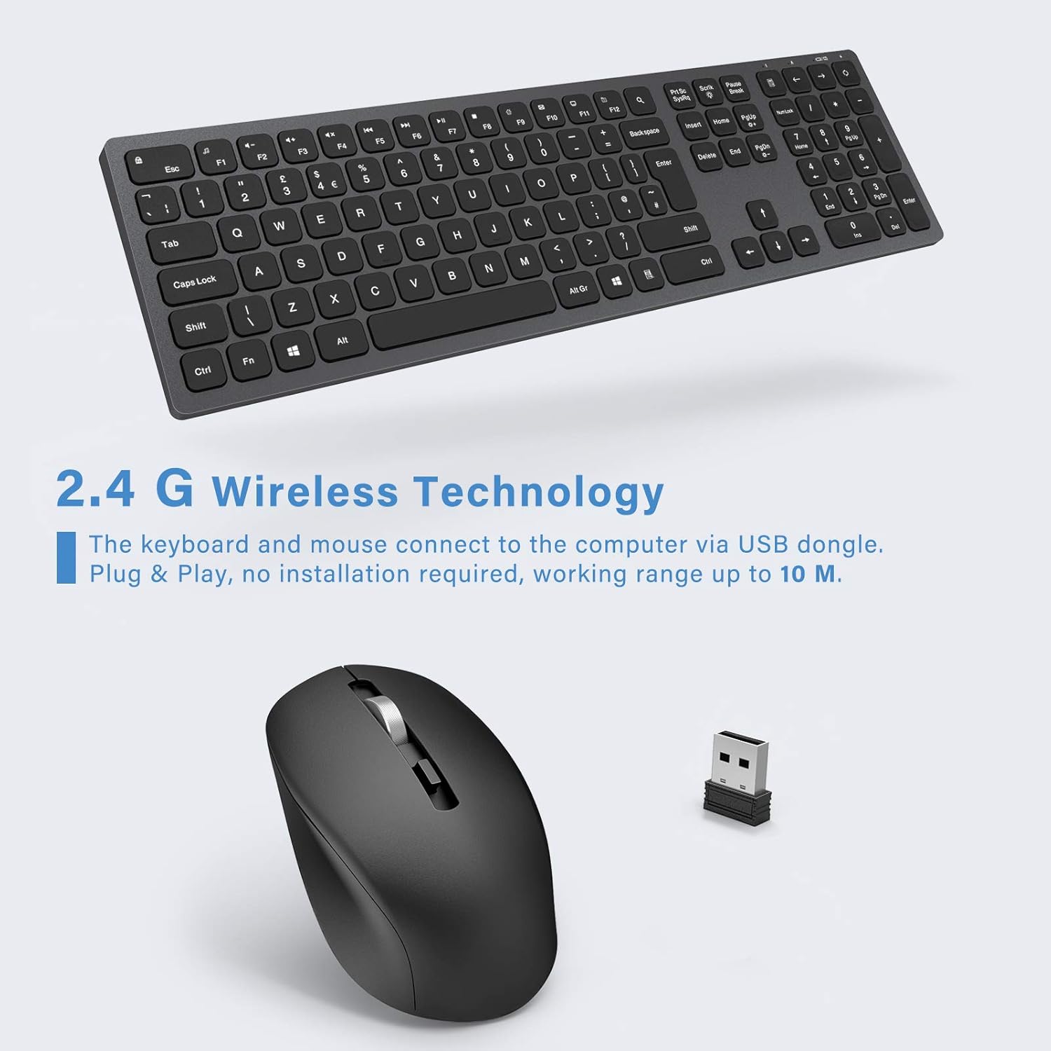 Wireless Backlit Keyboard and Mouse Combo, Jelly Comb Illuminated ...