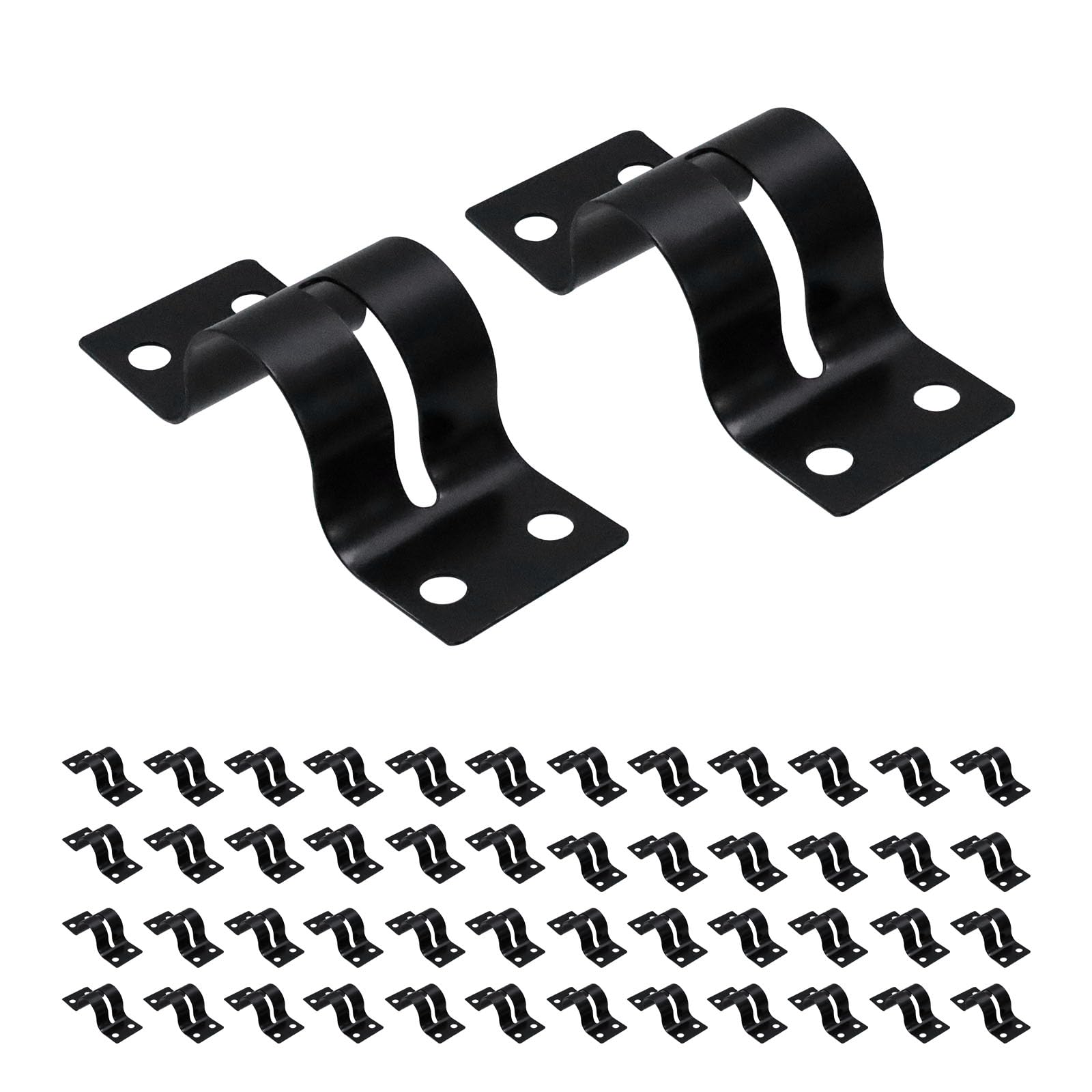 Risbay 50PCS U Conduit Strap Hanger Black U Bracket Cable Clamp Hanger ...
