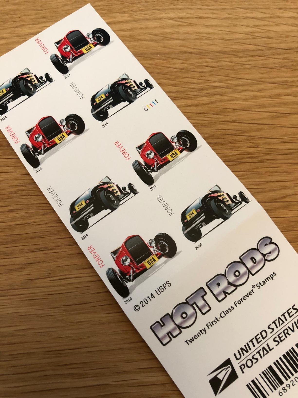 $6/mo - Finance Hot Rod Stamps Booklet of 20 x Forever U.S. Postage ...