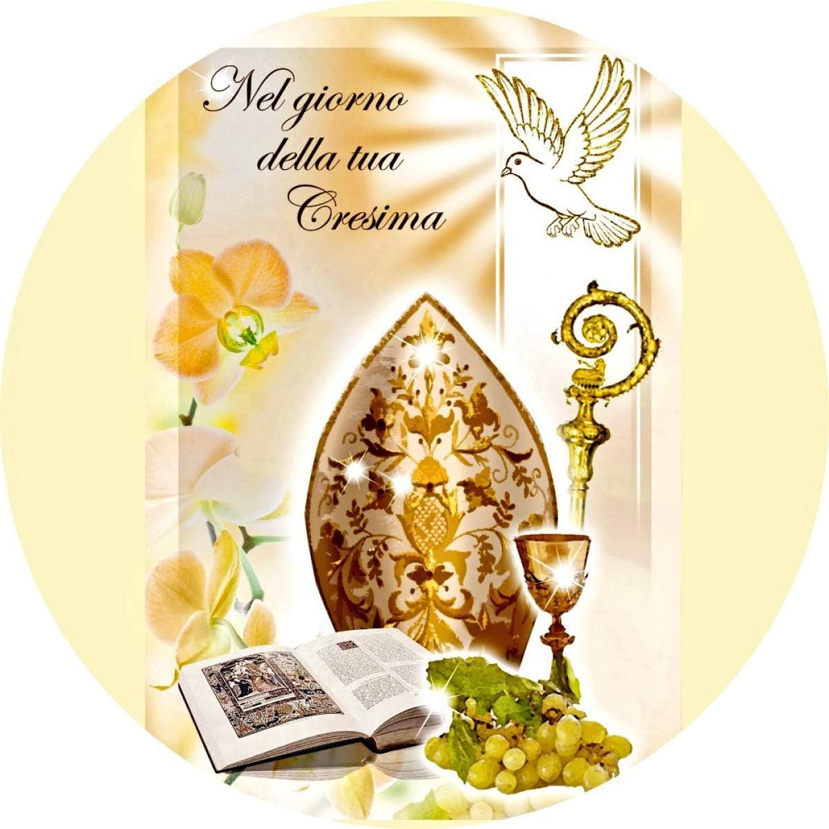 Dolce idea CIALDA in Ostia per la Santa CRESIMA Personalizzabile Forma ...